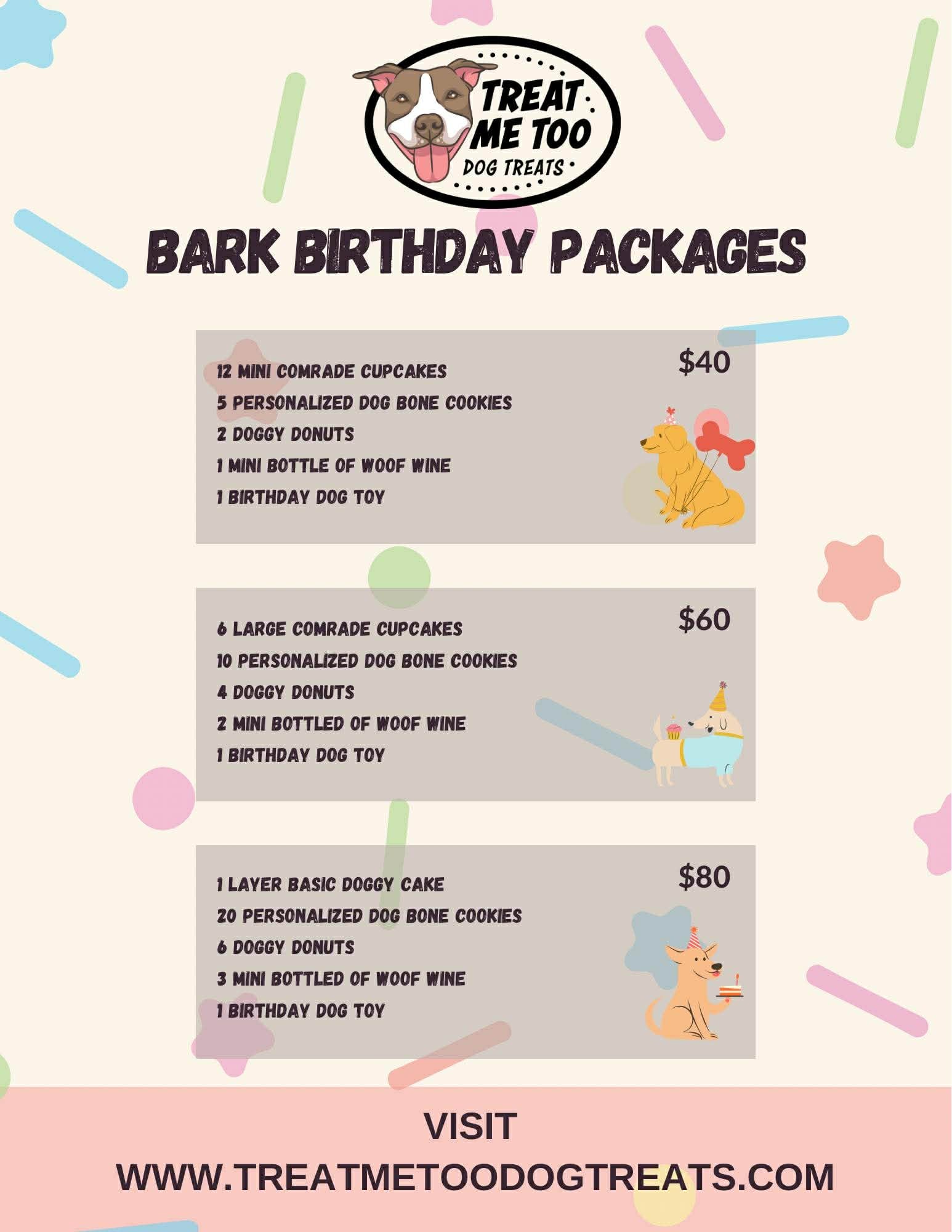Bark Birthday Packages – Treat Me Too Dog Treats